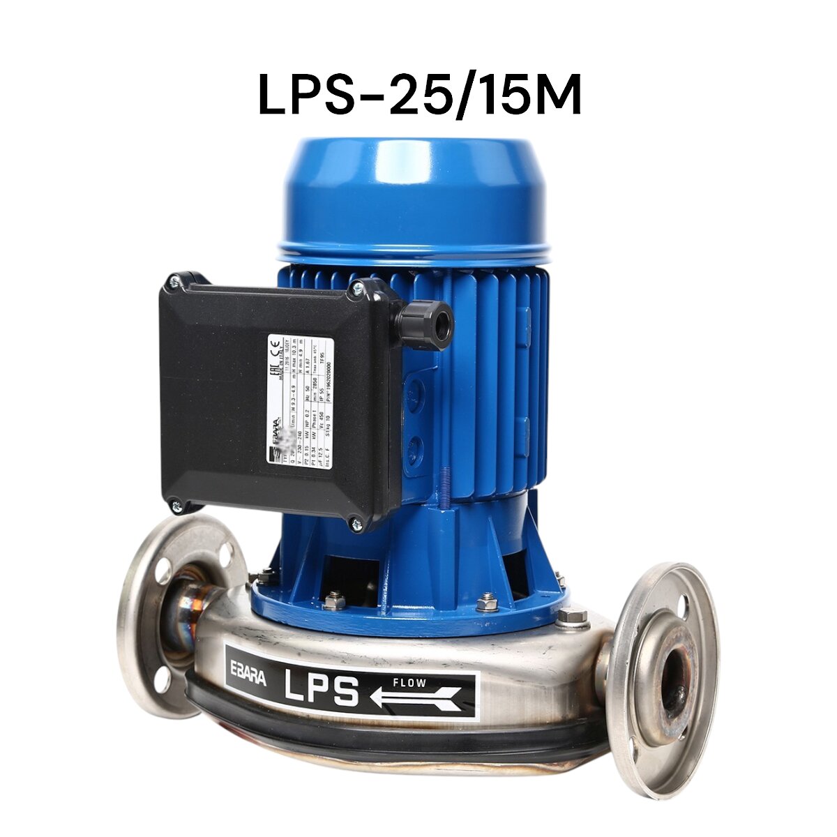 EBARA LPS-25/15M ปั๊มหอยโข่งสแตนเลส (แบบแนวตั้ง IN-LINE) 1 x 1 นิ้ว 0.2 ...