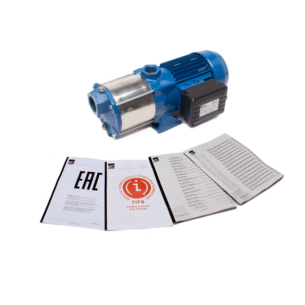 EBARA COMPACT BM/12 ปั๊มสแตนเลสหลายใบพัด 1.1/4 x 1 นิ้ว 1.2 แรงม้า 220 โวลต์ (ท่อเข้า-ออก ...