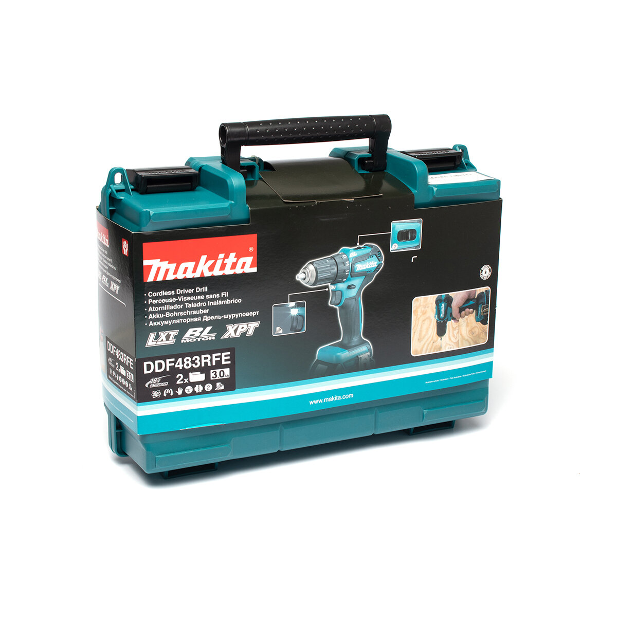 Makita DDF484RFE สว่านไร้สาย 18V. (แบต 3.0Ah x 2 + 1 แท่นชาร์จ) - HereTools