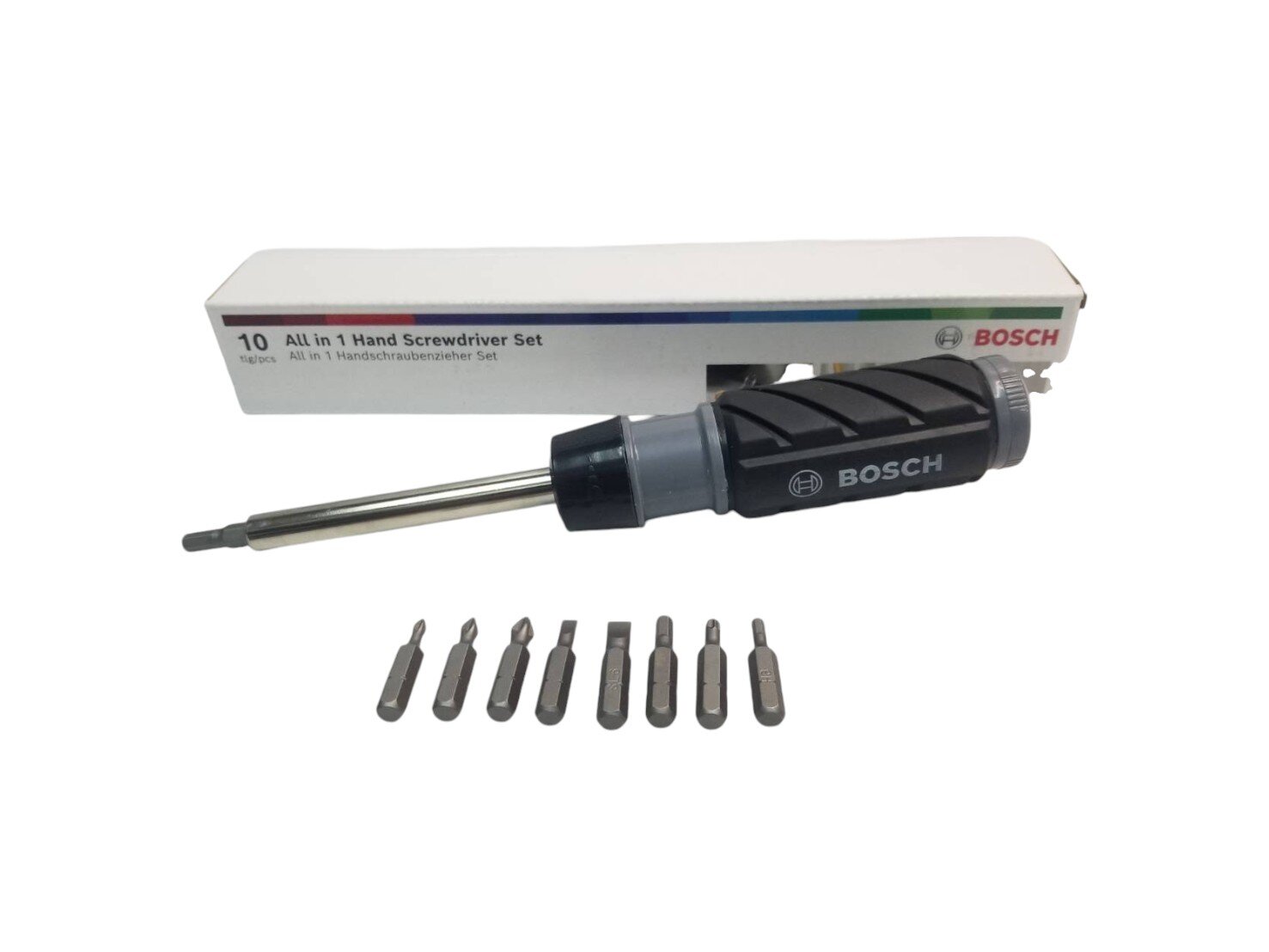 BOSCH 2607017653 ไขควงด้ามฟรีหัวแม่เหล็ก พร้อมดอกไขควง มี หัว 9 แบบ (10 ...