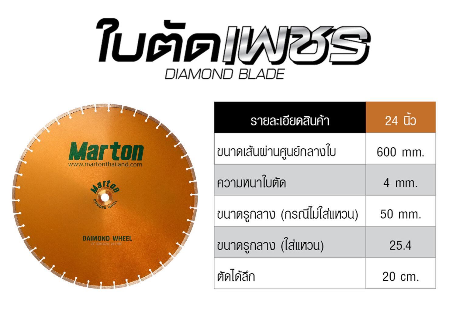 MARTON MAR-CUT24-BLADE ใบตัดถนน 24 นิ้ว (หนา 4.0 มม.) - HereTools