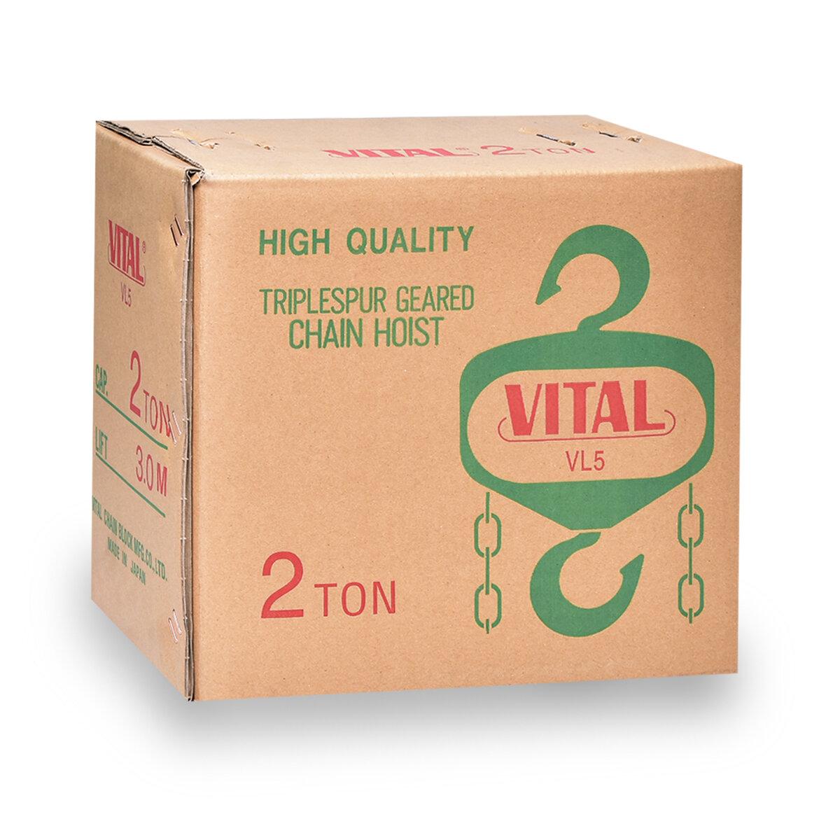 VITAL VL5-20 รอกโซ่มือสาว 2.0 ตัน ระบบลูกปืน (ระยะยก 3.00 ม.| โซ่ 1 ทบ ...