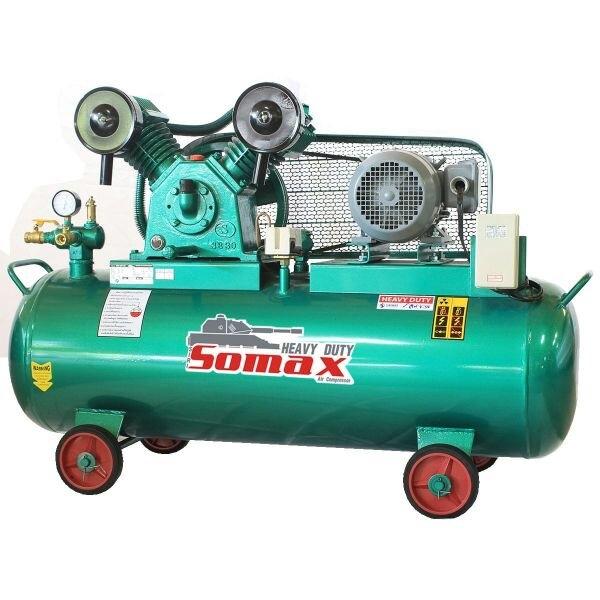 (SET) SOMAX SB-30/148-HI220 ปั๊มลม 3.0 แรงม้า (2 สูบ) ถังจุ 148 ลิตร + มอเตอร์ HITACHI 220V ...