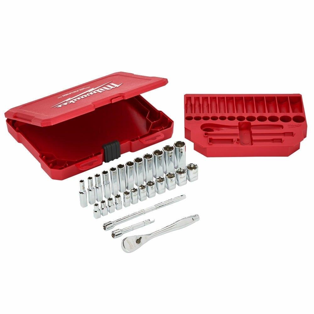 Milwaukee 4932464943 บล็อคชุด 1/4 นิ้ว 28 ตัว/ชุด (Metric) #006074502 ...