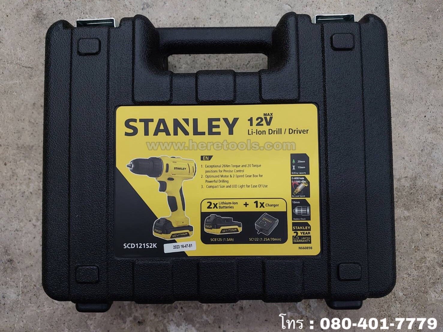 STANLEY SCD121S2K สว่านไร้สาย 12V.(แบต 1.5 Ah x 2 | 1 แท่นชาร์จ | รับ ...