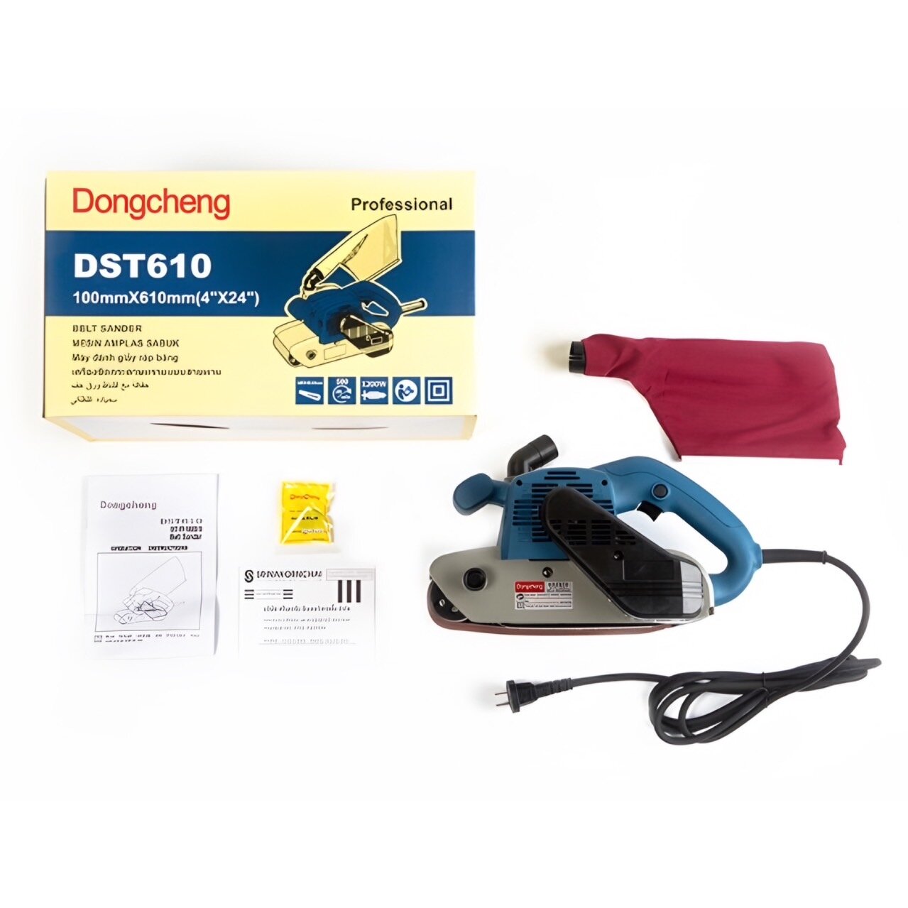 Dongcheng DST610 เครื่องขัดกระดาษทรายสายพาน (รถถัง) 4 นิ้ว (1200W ...