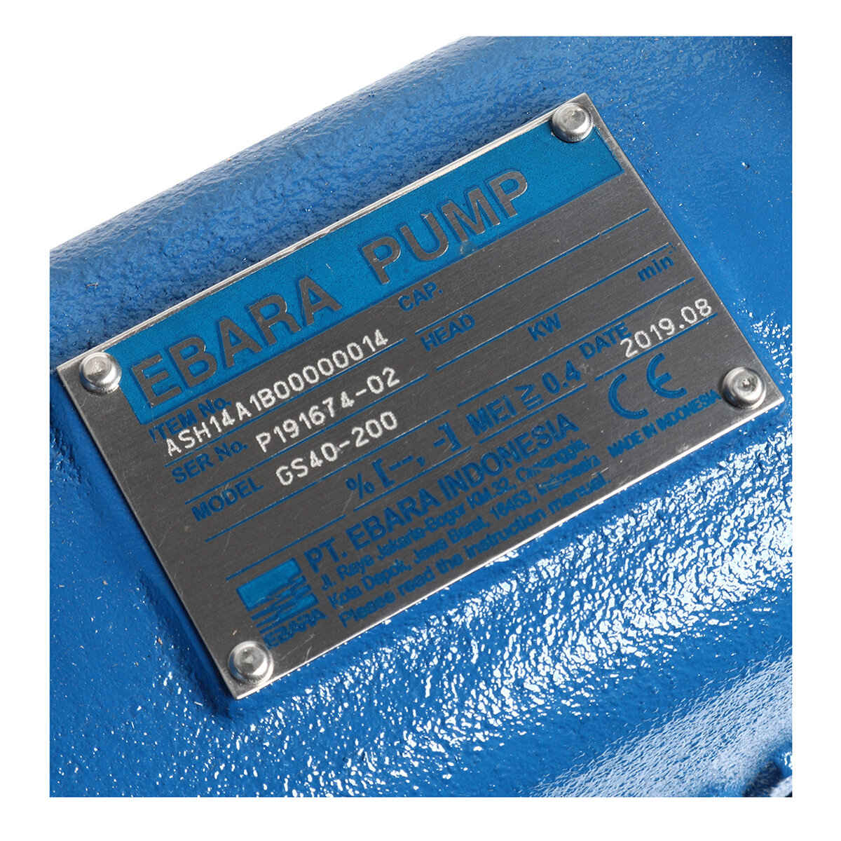 EBARA GS 40-200 ปั้มเพลาลอย 65 x 40 มม. (พิกัดมอเตอร์สูงสุด 4 POLE 4.0 HP., 2 POLE 25.0 HP | ไม่ ...