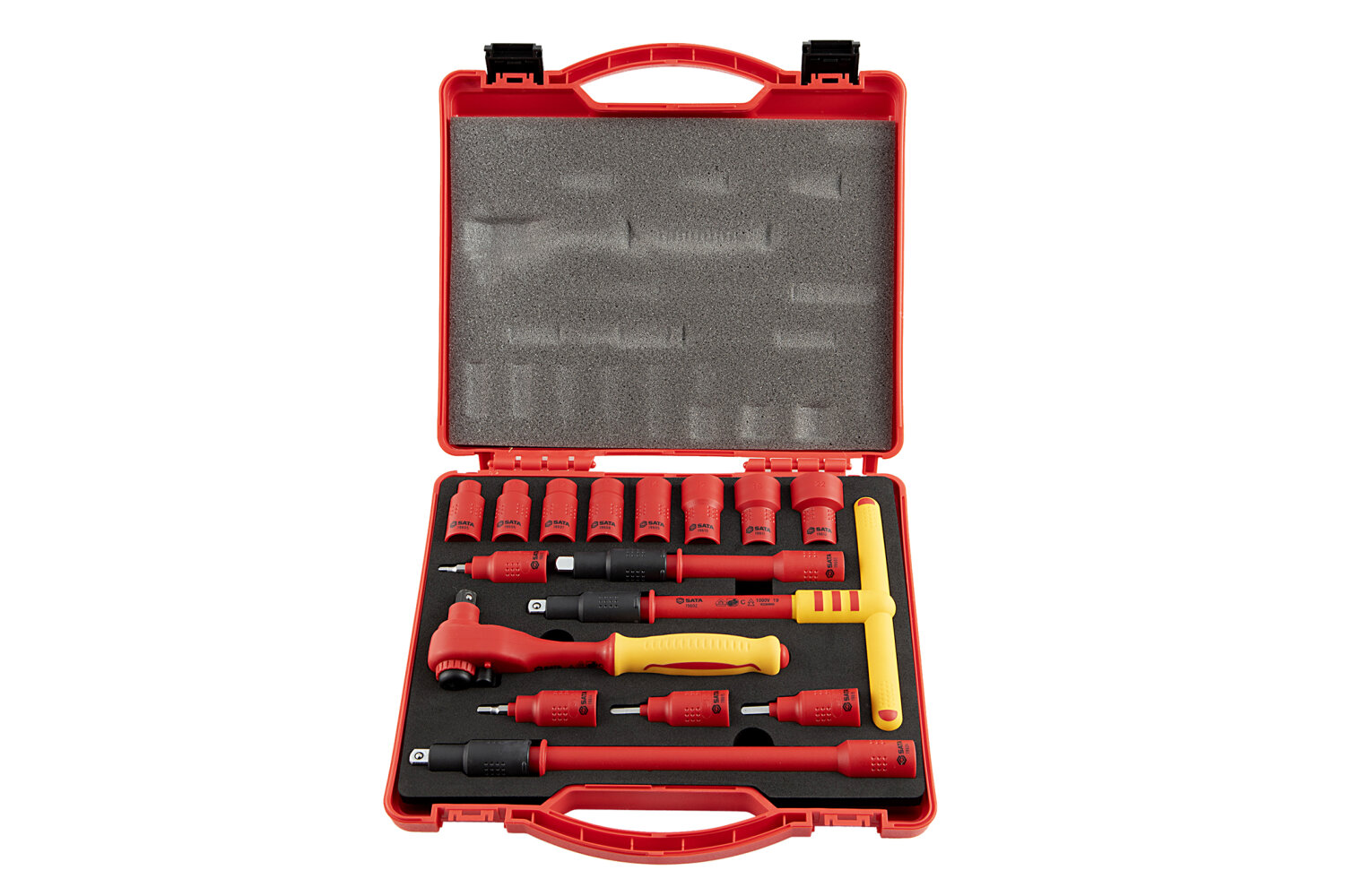 SATA 09268 ชุดบล็อกกันไฟฟ้า 3/8 นิ้ว 16 ตัว/ชุด (VDE Socket Set ...