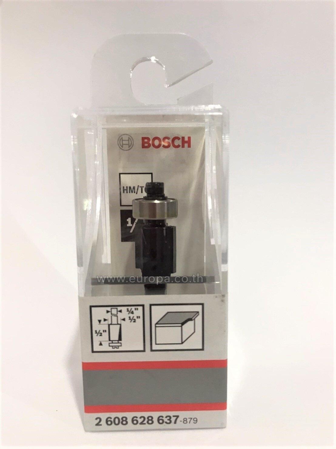 2608628637 BOSCH ดอกเร้าเตอร์ ตรงปลายลูกปืน แกน 1/4 นิ้ว - HereTools