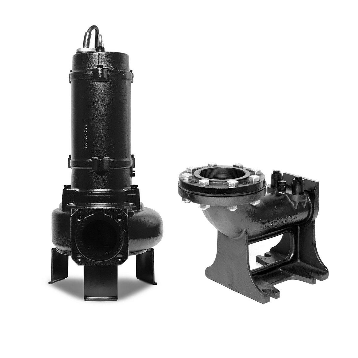 (SET) TSURUMI TOS100C43.7 ปั๊มแช่สูบน้ำเสีย (มีใบมีดบดขยะ) 4 นิ้ว 5 แรงม้า 380V.+ ราง TOS ...