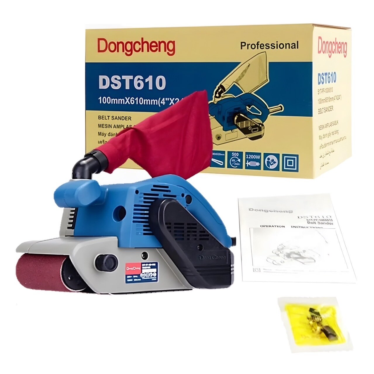 Dongcheng DST610 เครื่องขัดกระดาษทรายสายพาน (รถถัง) 4 นิ้ว (1200W ...