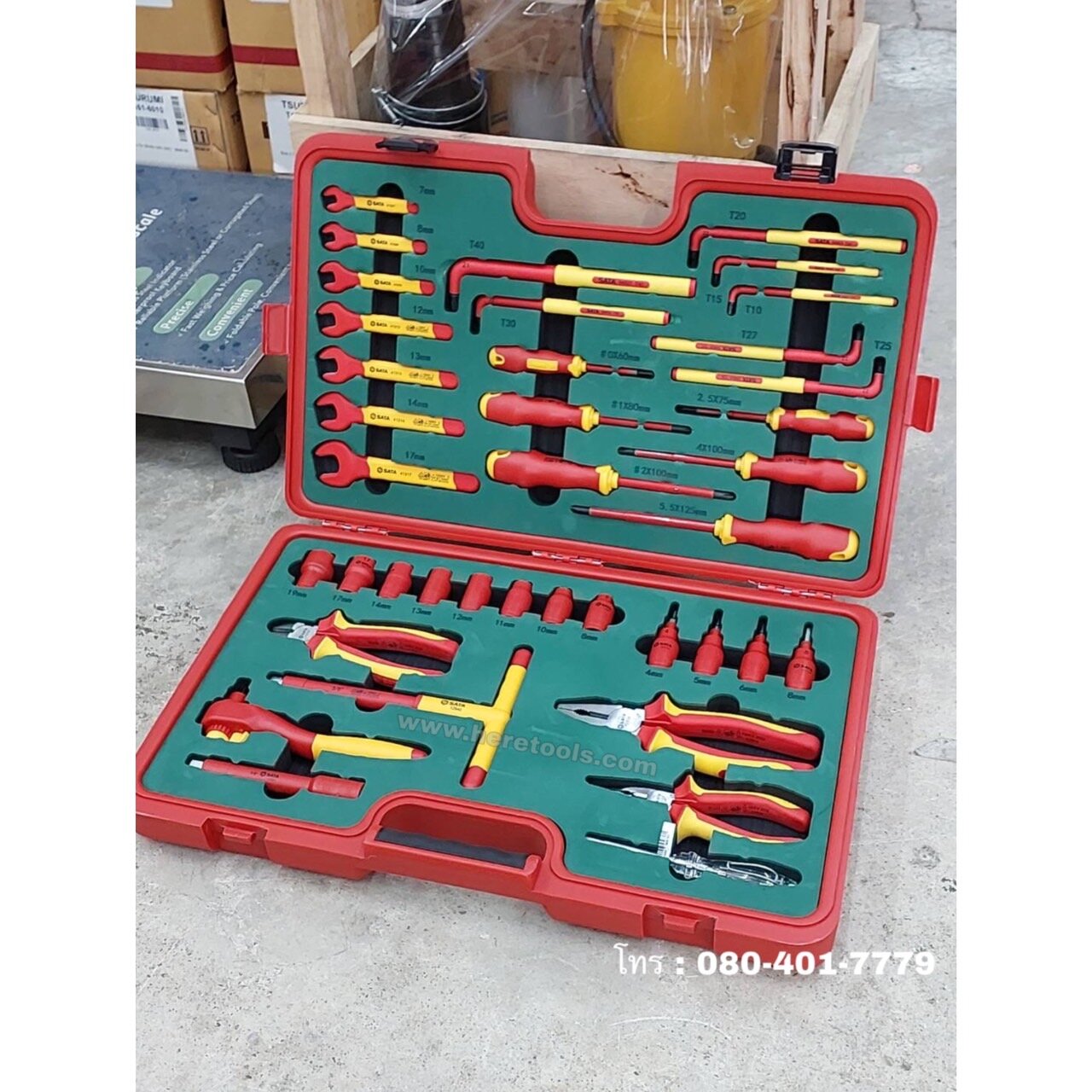 SATA 09933 ชุดเครื่องมือช่าง ซ่อมรถยนต์ไฟฟ้า ซ่อมอุปกรณ์ไฟฟ้า หุ้มฉนวน ...