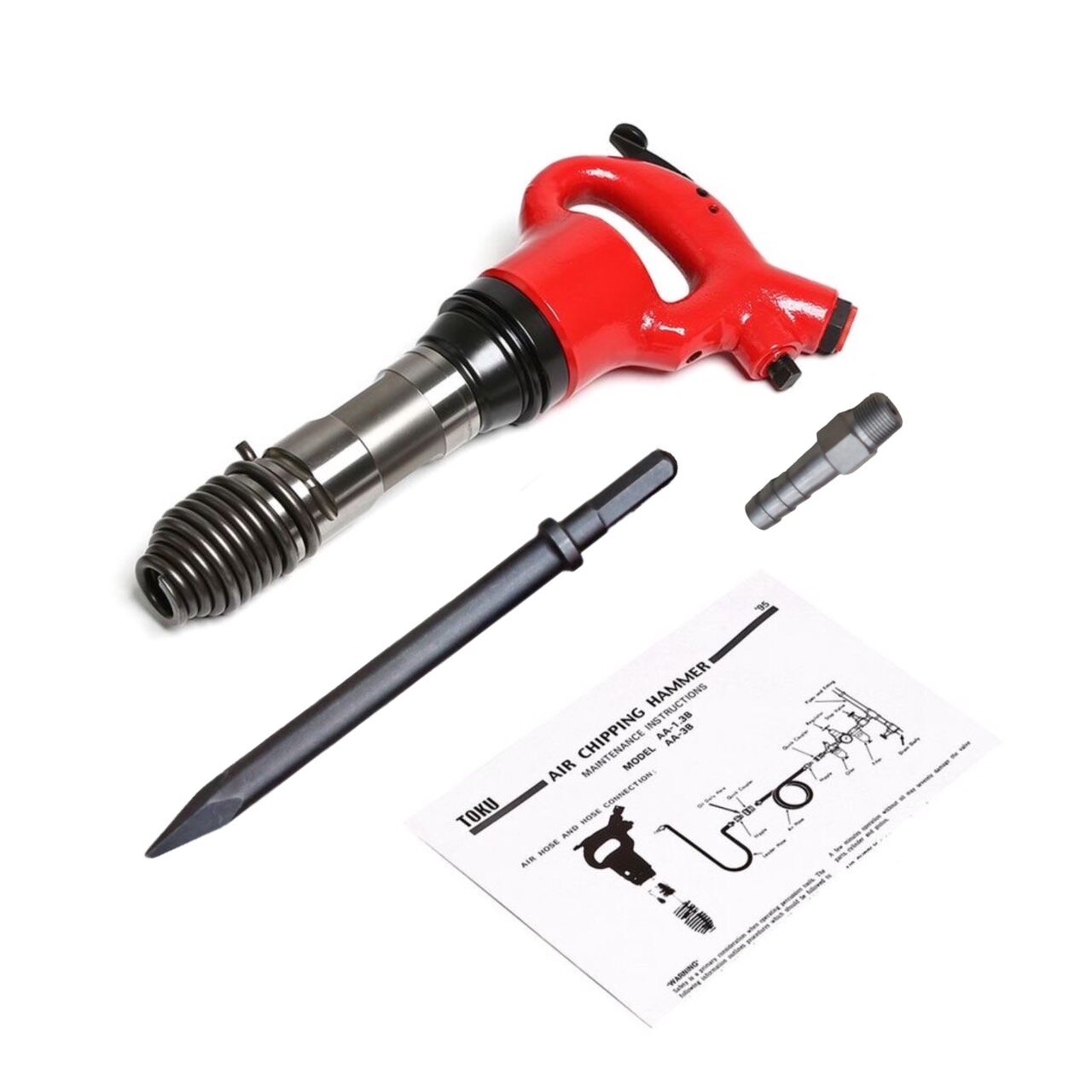 TOKU AA-1.3B-HEX เครื่องสกัดลม + ดอกสกัดปลายแหลม 12 นิ้ว (แกน 6 เหลี่ยม) made in Japan - HereTools