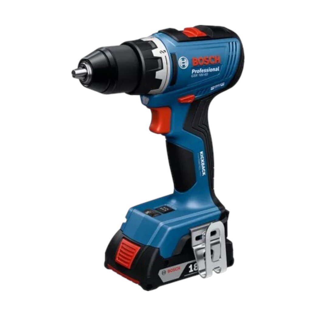 BOSCH GSR18V-65 (Kit) สว่านไร้สาย 18V. แรงบิด 63 Nm. + KickBack Control ...
