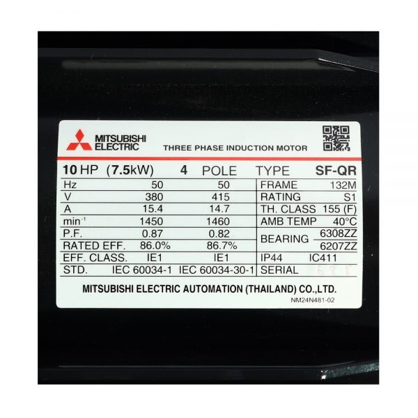 MITSUBISHI SF-QR-10HP-4P-IP44 มอเตอร์ 10.0 HP 380V.4 POLE IP44 (รับประกันศูนย์ 1 ปี ตามเงื่อนไข ...