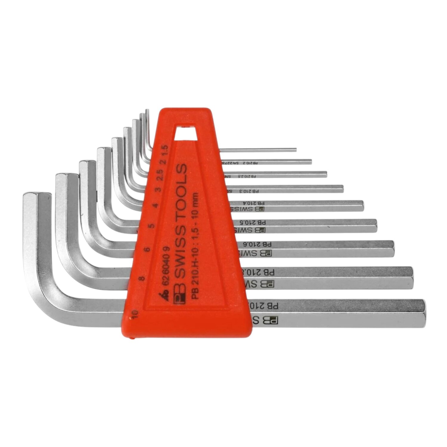 PB Swiss Tools PB-210-H-10 ชุดประแจแอลหกเหลี่ยม (แบบสั้น) 9 ตัว/ชุด ขนาด 1.5 - 10 มม.**Made in ...