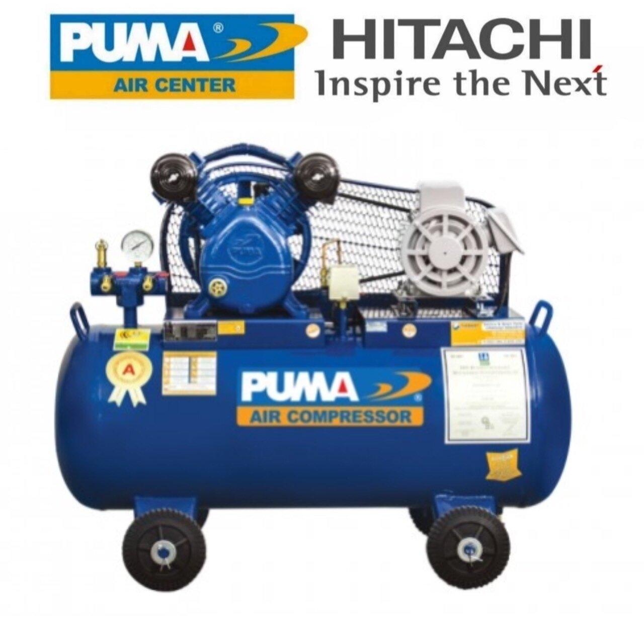PUMA PP21-HI220V SET ปั๊มลม (2 สูบ) 1 แรงม้า 92 ลิตร + มอเตอร์ Hitachi 220V. - HereTools