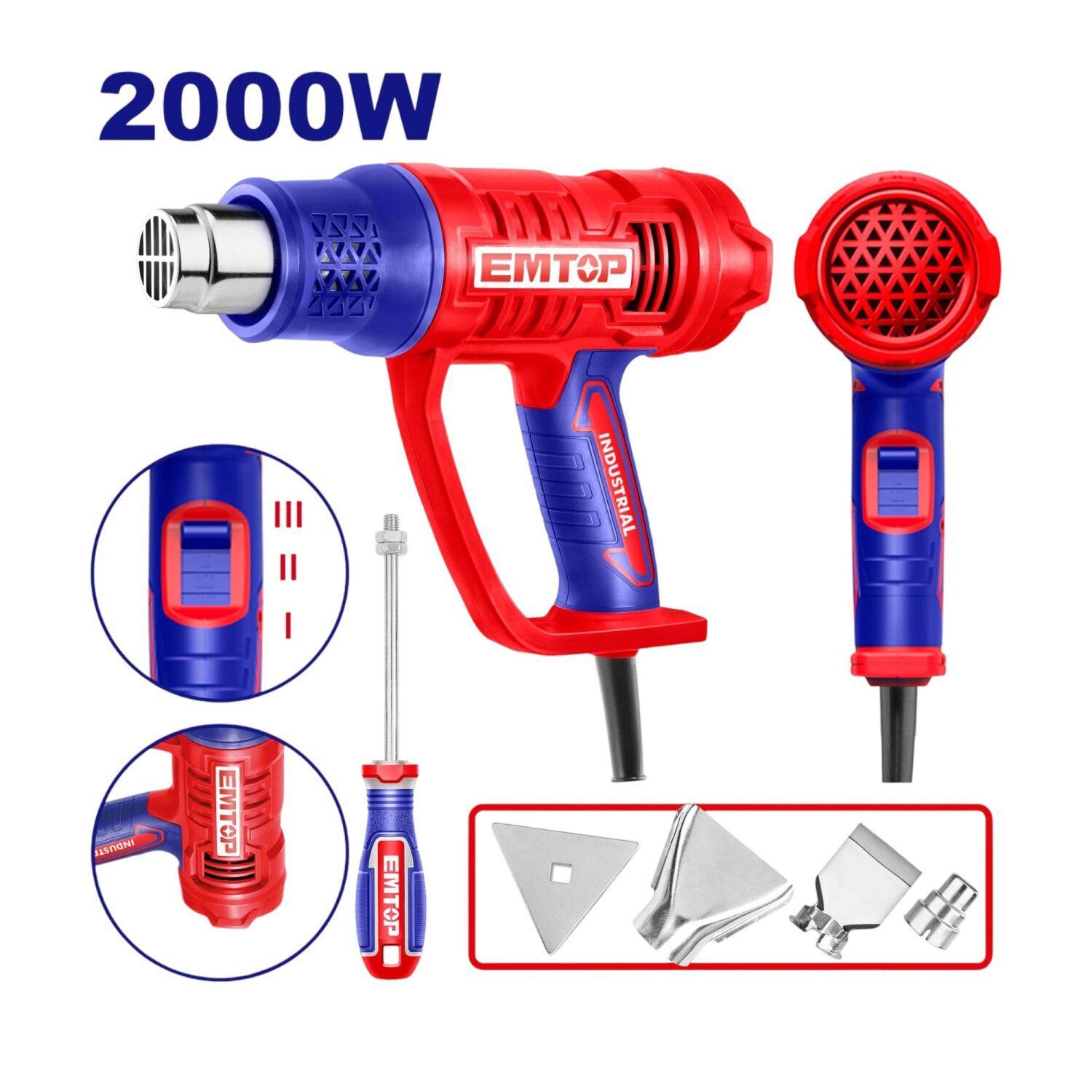 EMTOP EHGN20078 เครื่องเป่าลมร้อน 2000 W.(ปรับสปีด) - HereTools