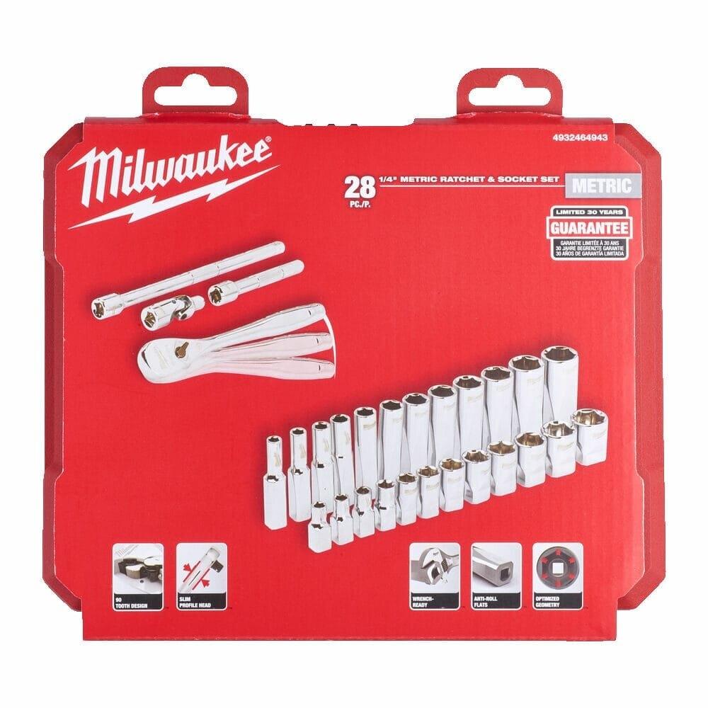 Milwaukee 4932464943 บล็อคชุด 1/4 นิ้ว 28 ตัว/ชุด (Metric) #006074502 ...