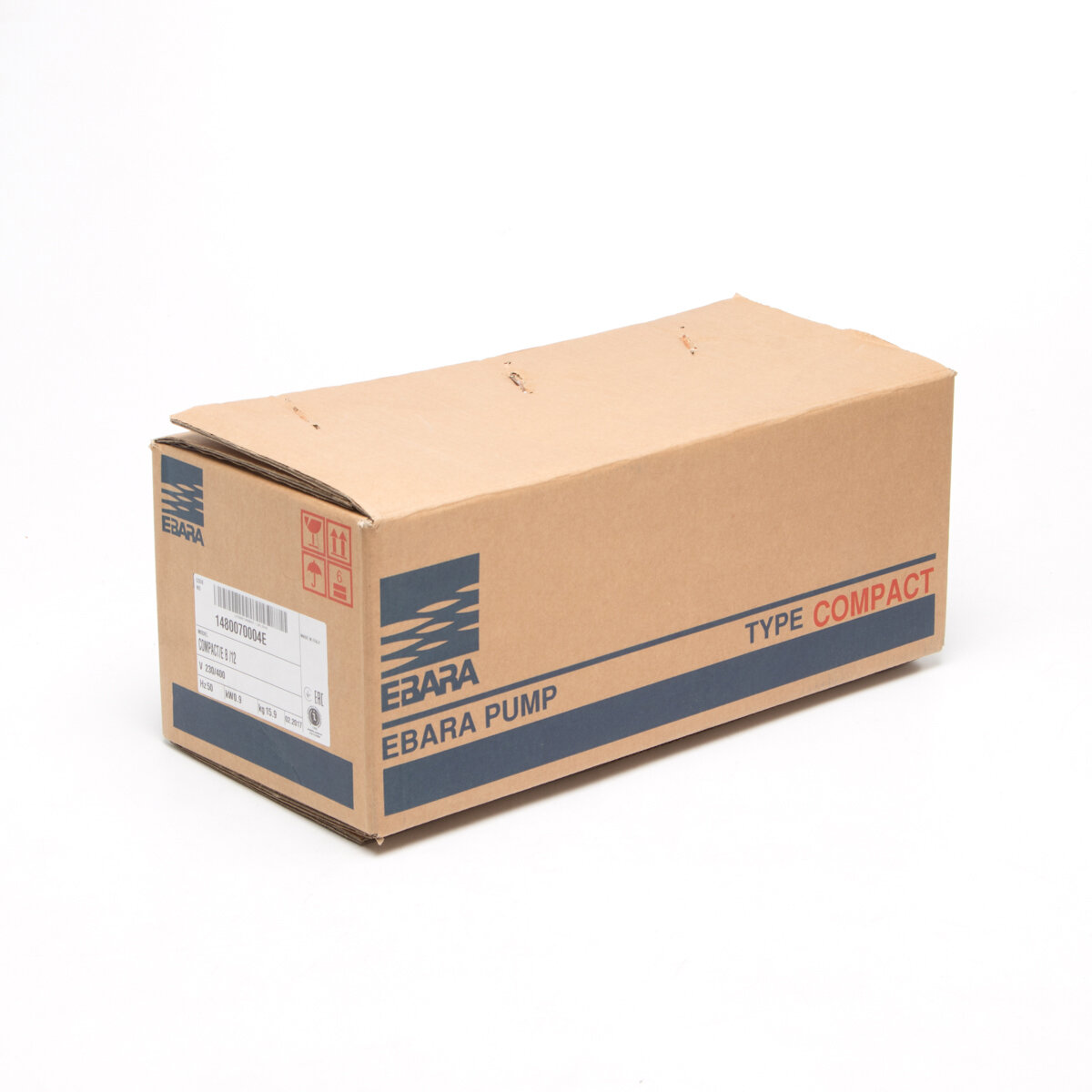 EBARA COMPACT B/12 ปั๊มสแตนเลสหลายใบพัด 1.1/4 x 1 นิ้ว 1.2 แรงม้า 380 ...