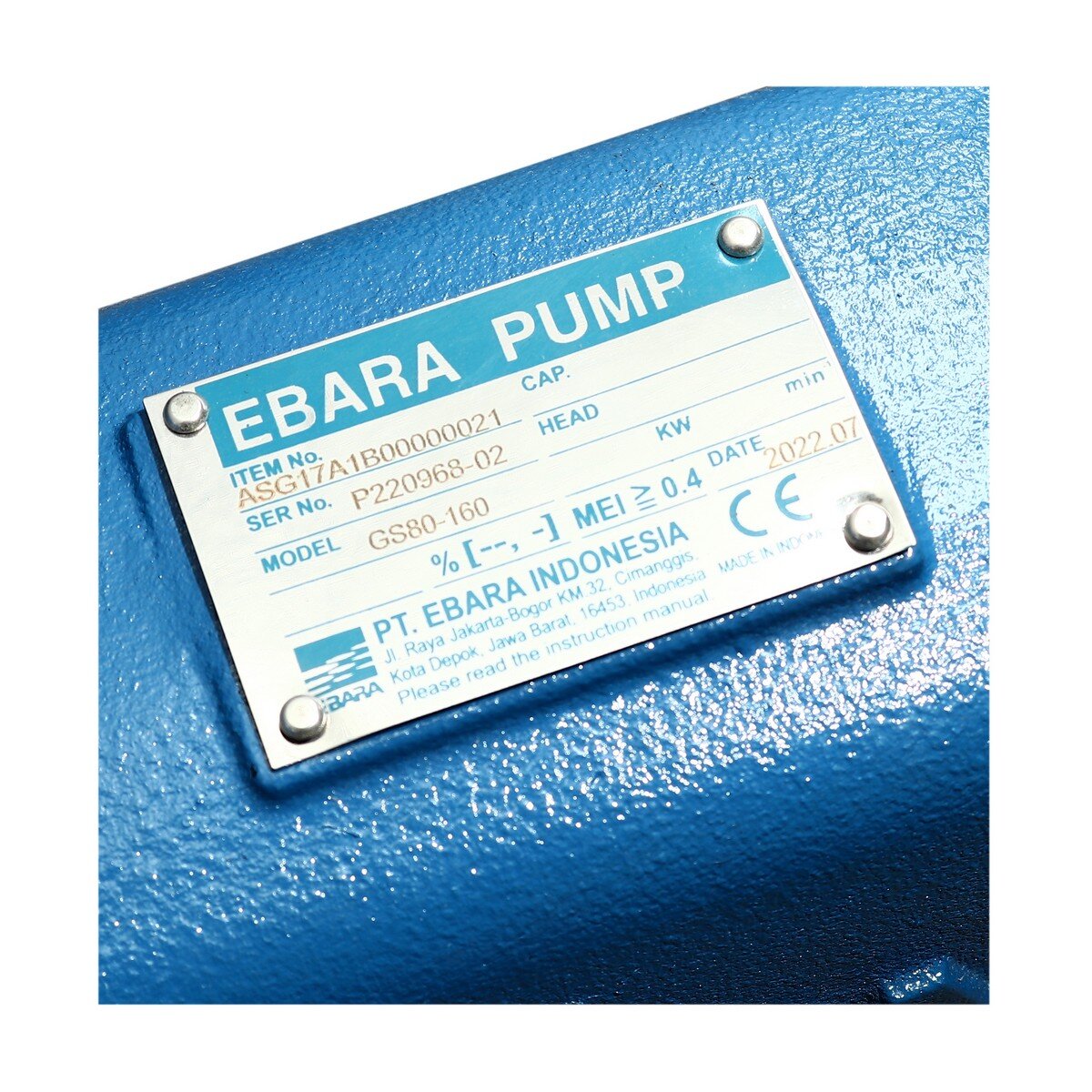 EBARA GS 80-160 ปั้มเพลาลอย 100 x 80 มม. (ไม่รวมมอเตอร์ | ไม่รวมหน้าแปลน | รับประกัน 1 ปี ...