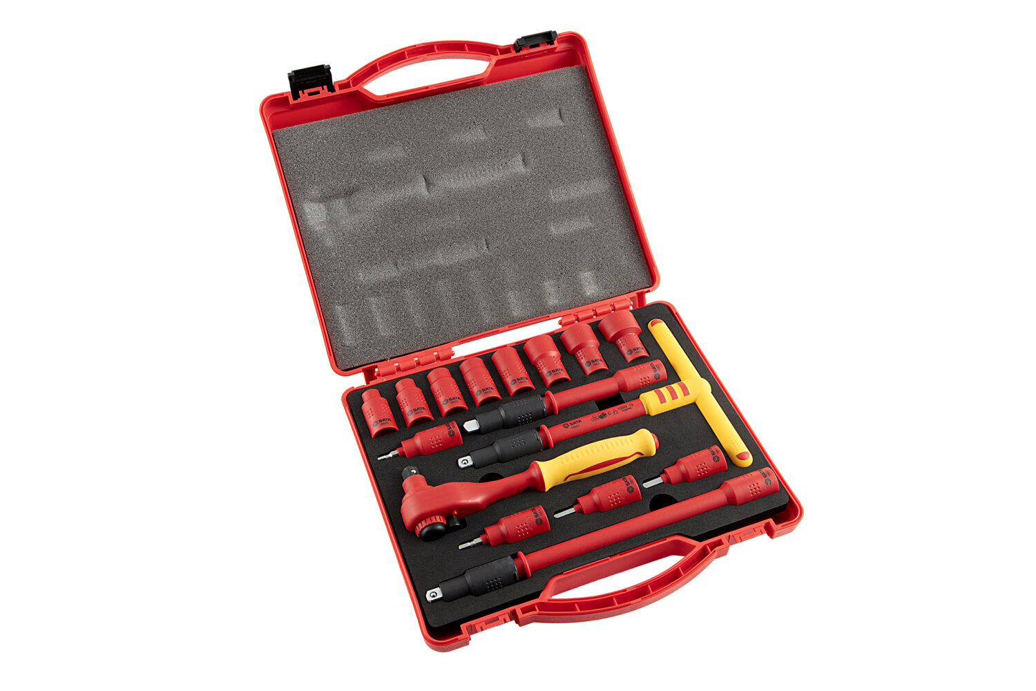 SATA 09268 ชุดบล็อกกันไฟฟ้า 3/8 นิ้ว 16 ตัว/ชุด (VDE Socket Set ...