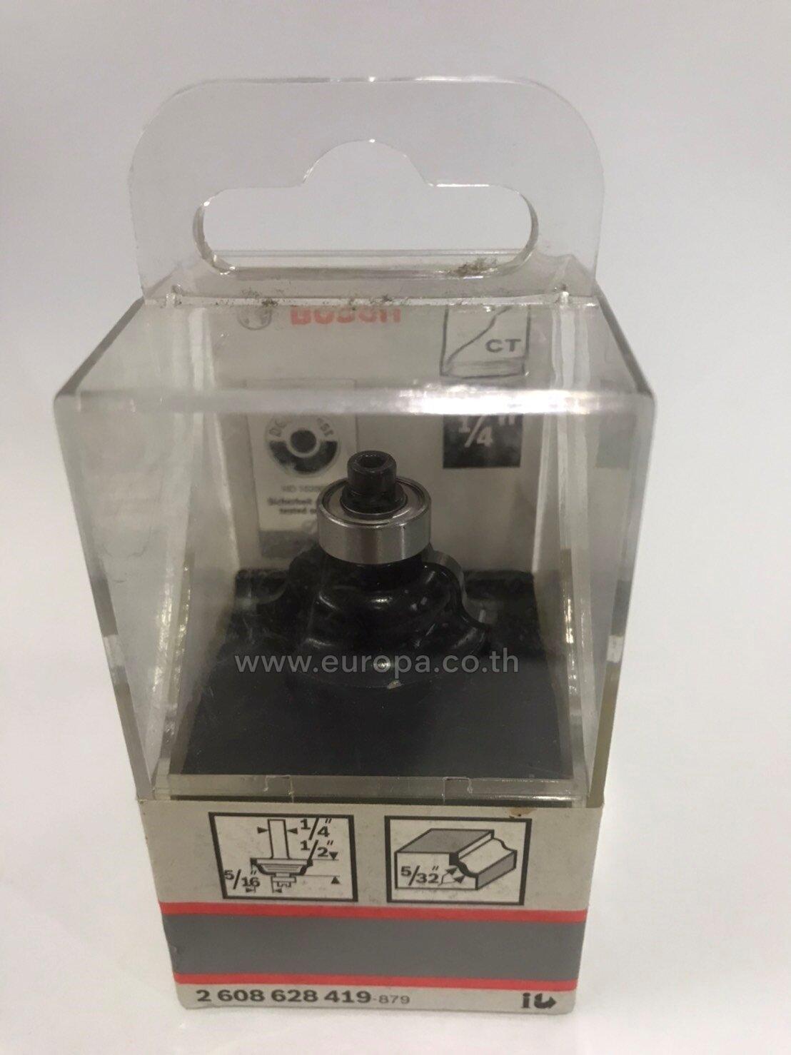 2608628419 BOSCH ดอกเร้าเตอร์ ตีบัวปลายลูกปืน แกน 1/4 นิ้ว - HereTools