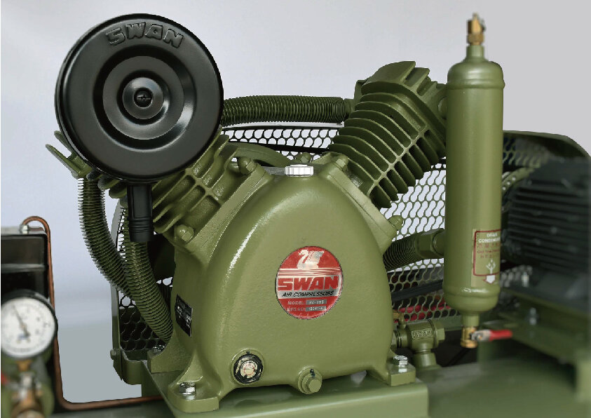 SWAN HVP-205-BARE หัวปั๊มลม 5 แรงม้า TWO STAGE (เฉพาะหัวปั๊มลม 2 สูบ ...