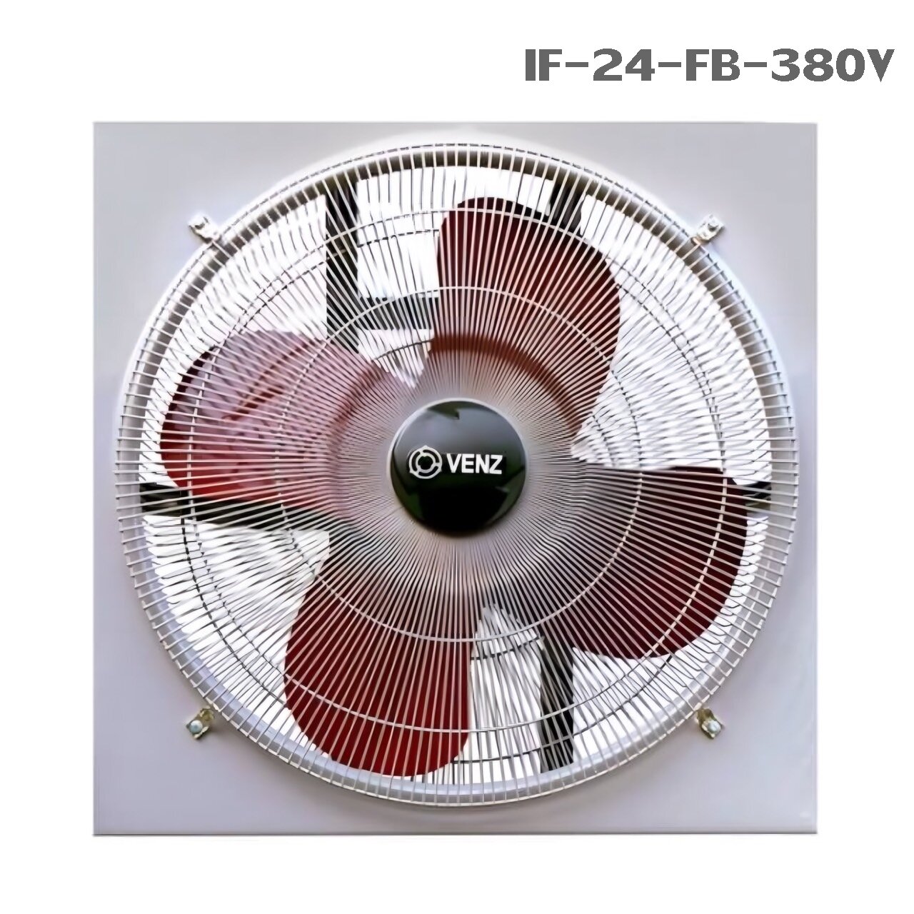 VENZ IF-24-FB-380V พัดลมอุตสาหกรรม 24 นิ้ว ใบแดง หน้าตะแกรง 1/2 แรงม้า (380 V.| รับประกัน 1 ปี ...
