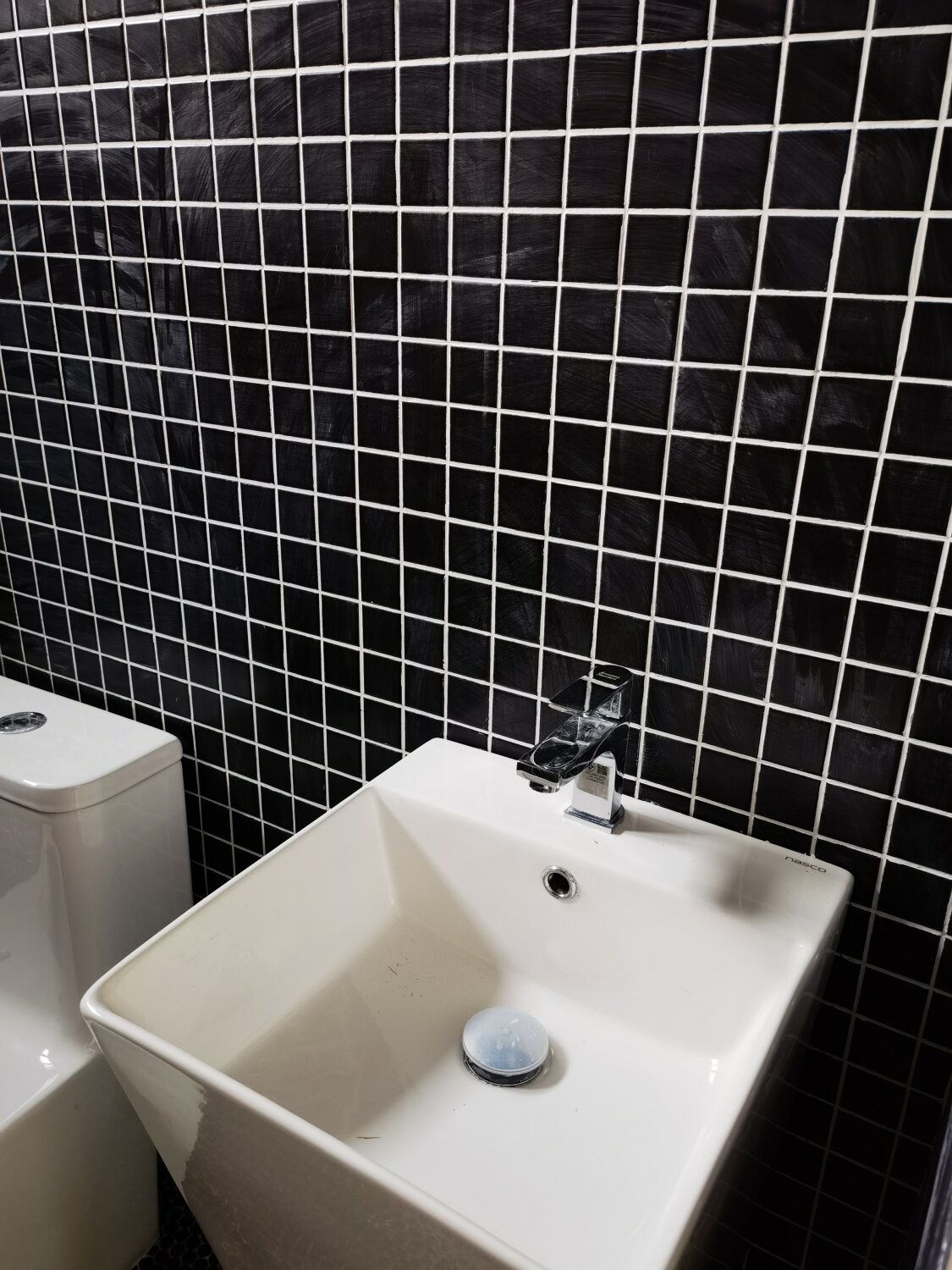 H120 กระเบื้องพอร์ซเลนโมเสค รุ่น 2"Square - Matt Black เคลือบด้าน ...