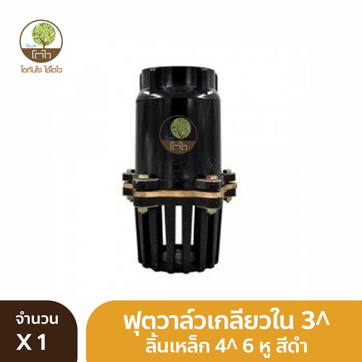 ฟุตวาล์วเกลียวใน 3" ลิ้นเหล็ก 4" 6หูสีดำ - Towai | โตไว - โตไว | Towai