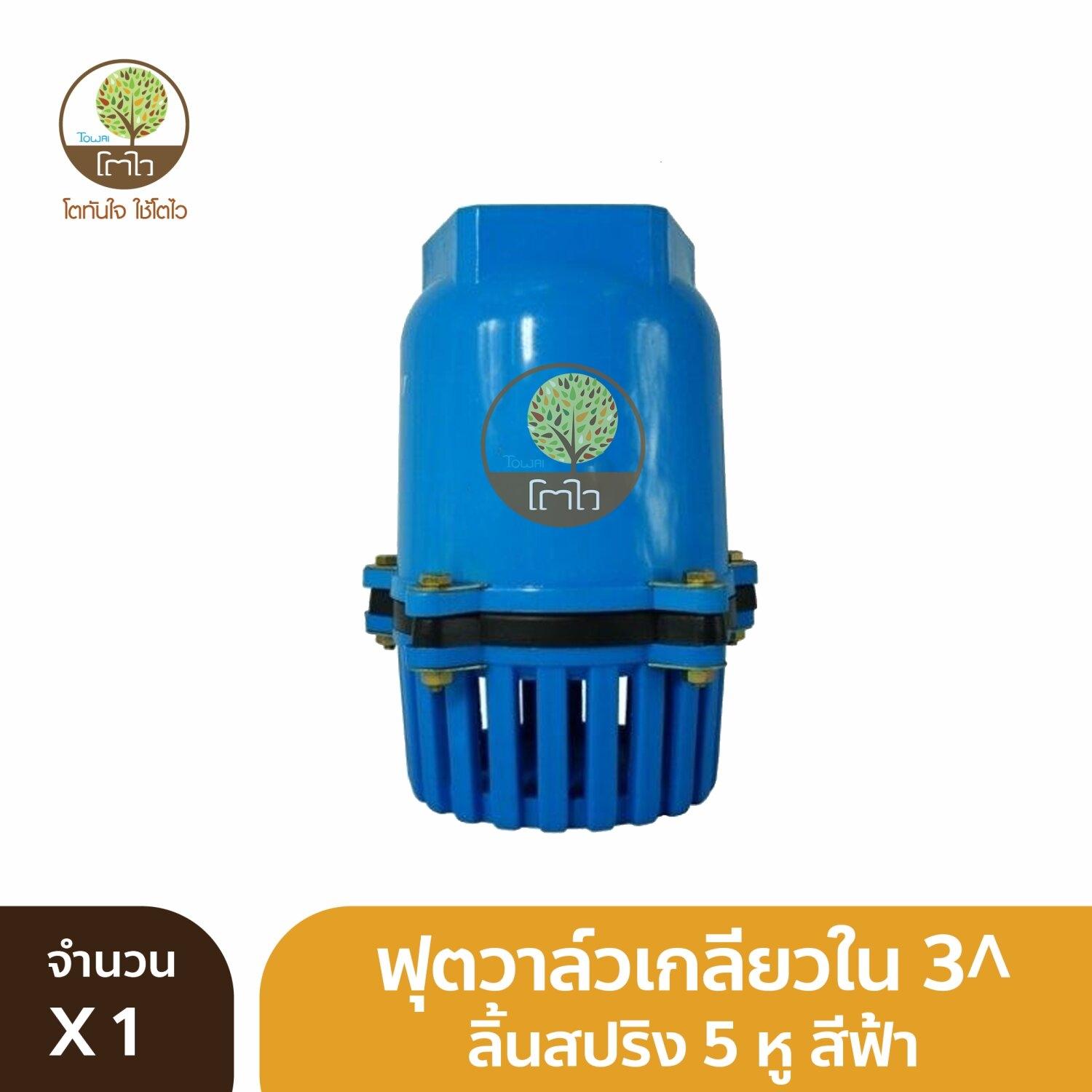 ฟุตวาล์วเกลียวใน 3" ลิ้นสปริง5หู สีฟ้า - Towai | โตไว - โตไว | Towai