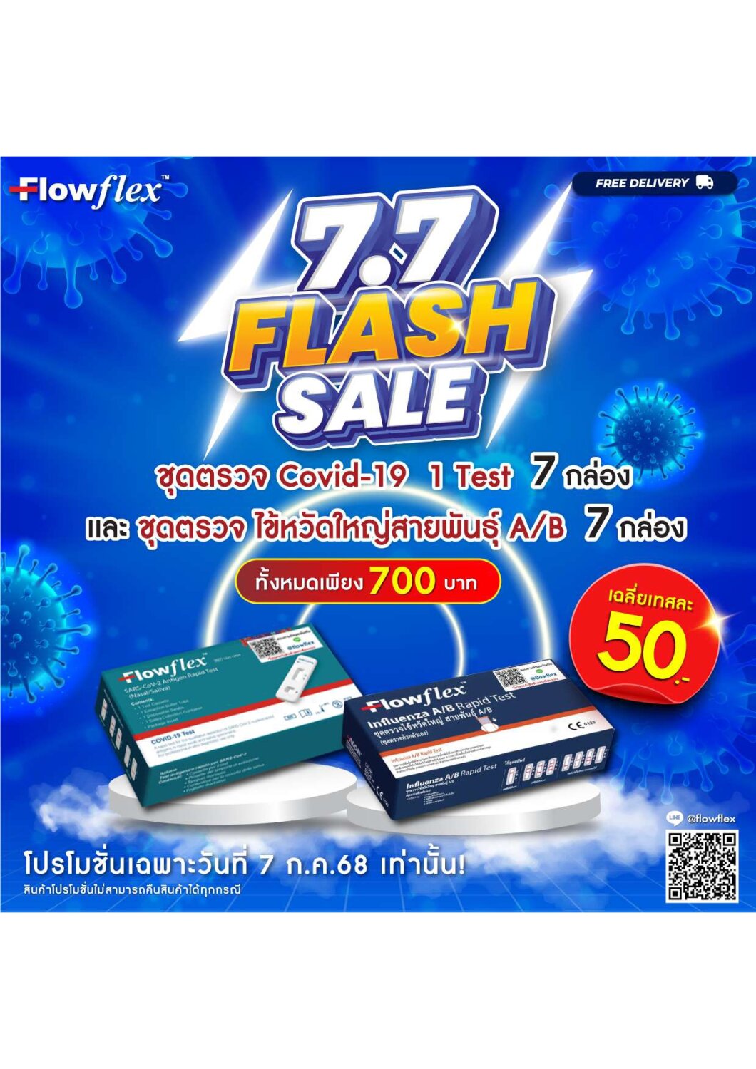 Combo Set 7+7 : Covid19(ตรวจได้ทั้งจมูกและน้ำลาย) + Influenza A/B(ตรวจได้เฉพาะจมูก) ระยะเวลา ...