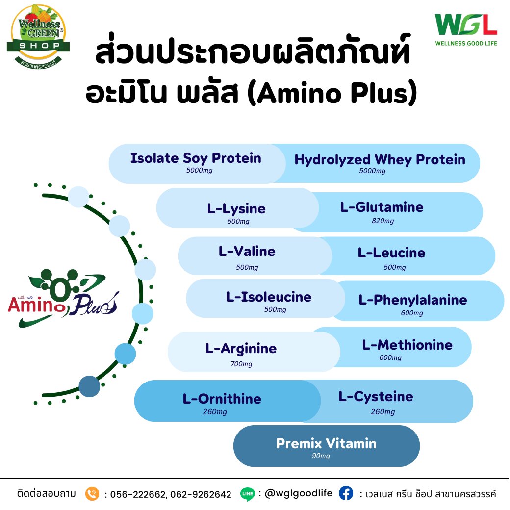 อะมิโน พลัส (Amino Plus) รสธรรมชาติ - Wellness Good Life