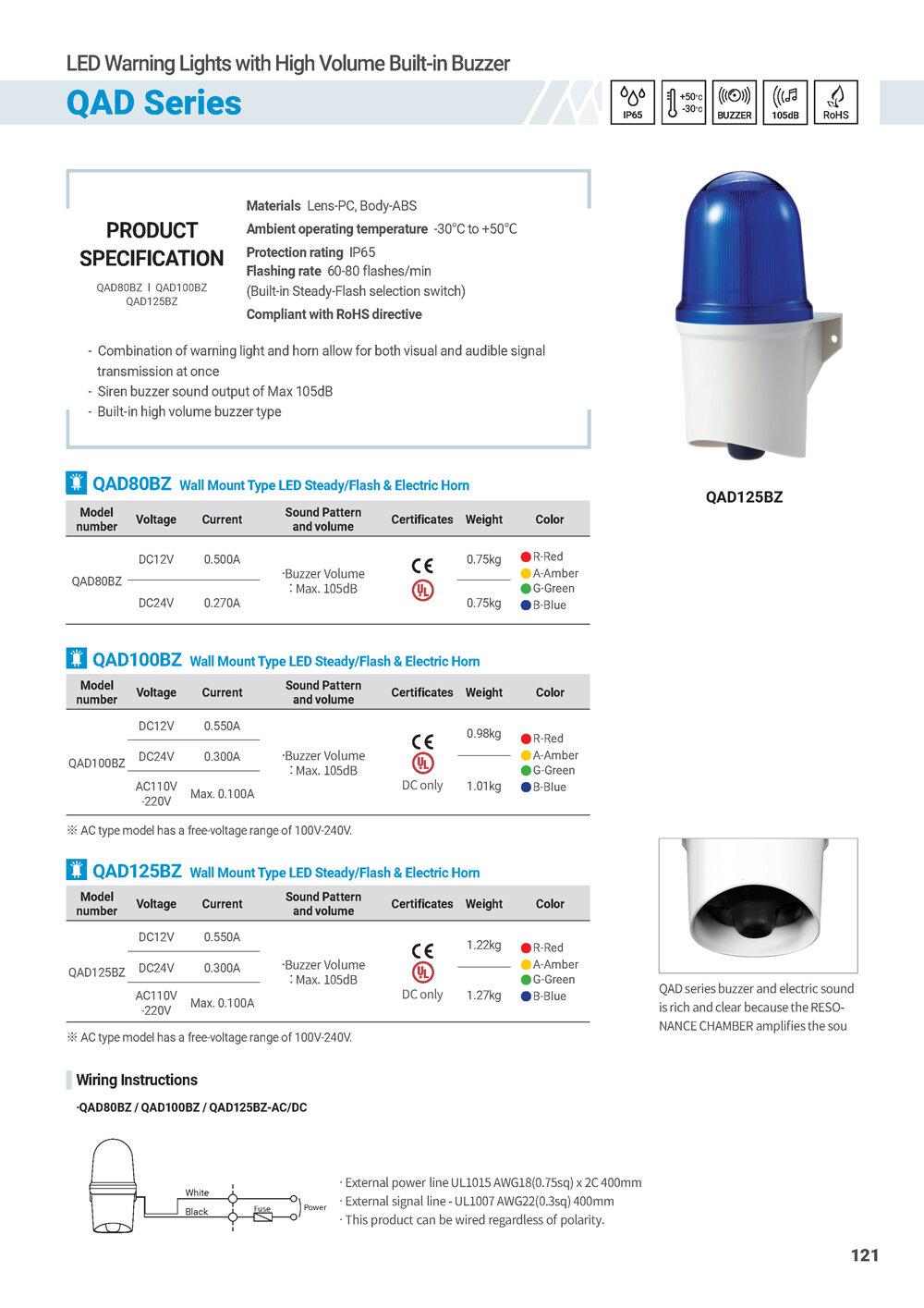 [QAD100BZ] Wall Mount Type LED Steady/Flash & Strong Buzzer - Qlight ...