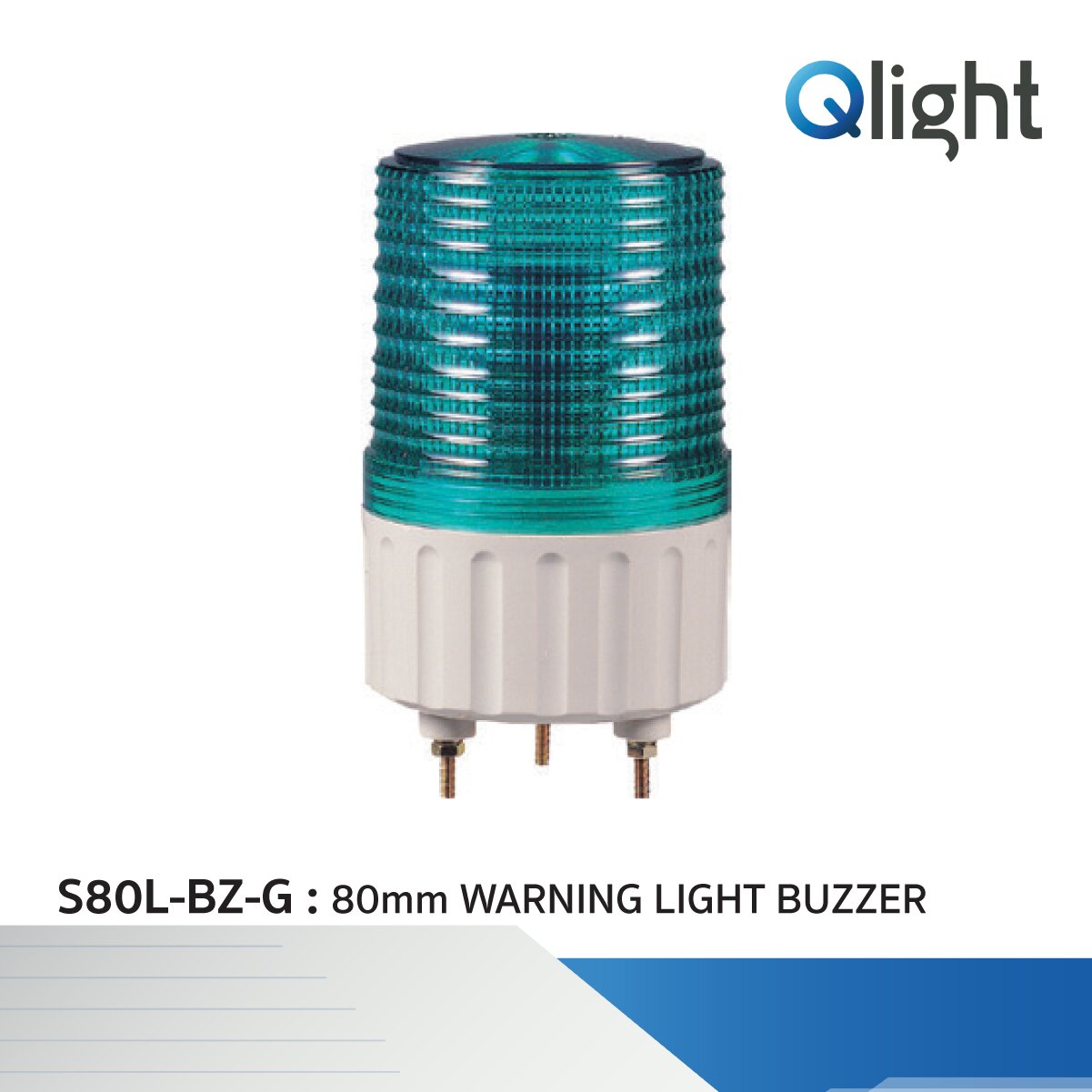 [S80L-BZ] Ø80mm LED Steady/Flashing Signal Light with Buzzer - Qlight Thailand