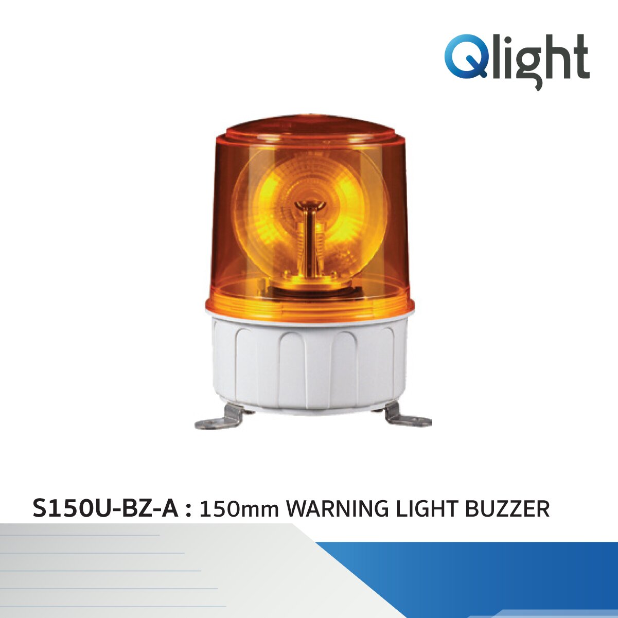 [S150U-BZ] Ø150mm Bulb Revolving Warning Light with Buzzer - Qlight Thailand