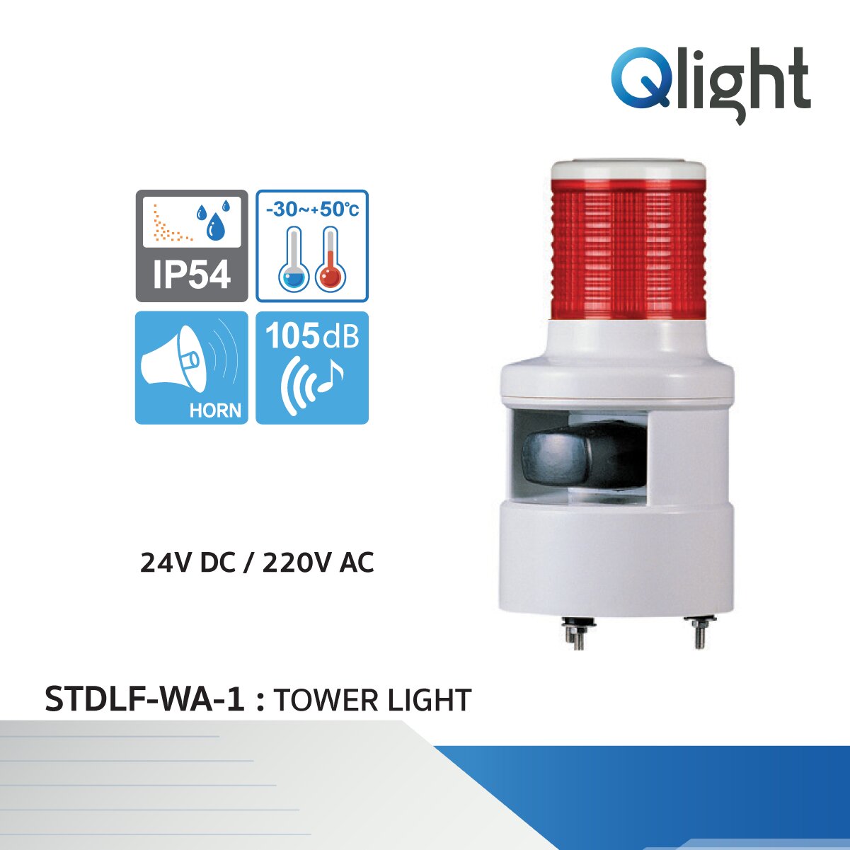 [STDLF-WA] LED Steady/Flashing Tower Light & Electric Horn - Qlight ...