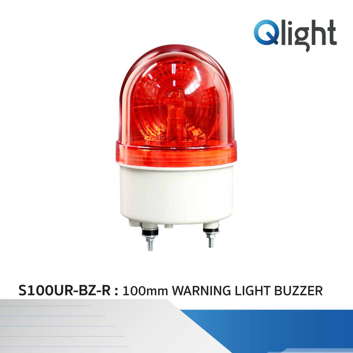 [S100UR-BZ] Ø100mm Bulb Revolving Warning Light with Buzzer - Qlight ...
