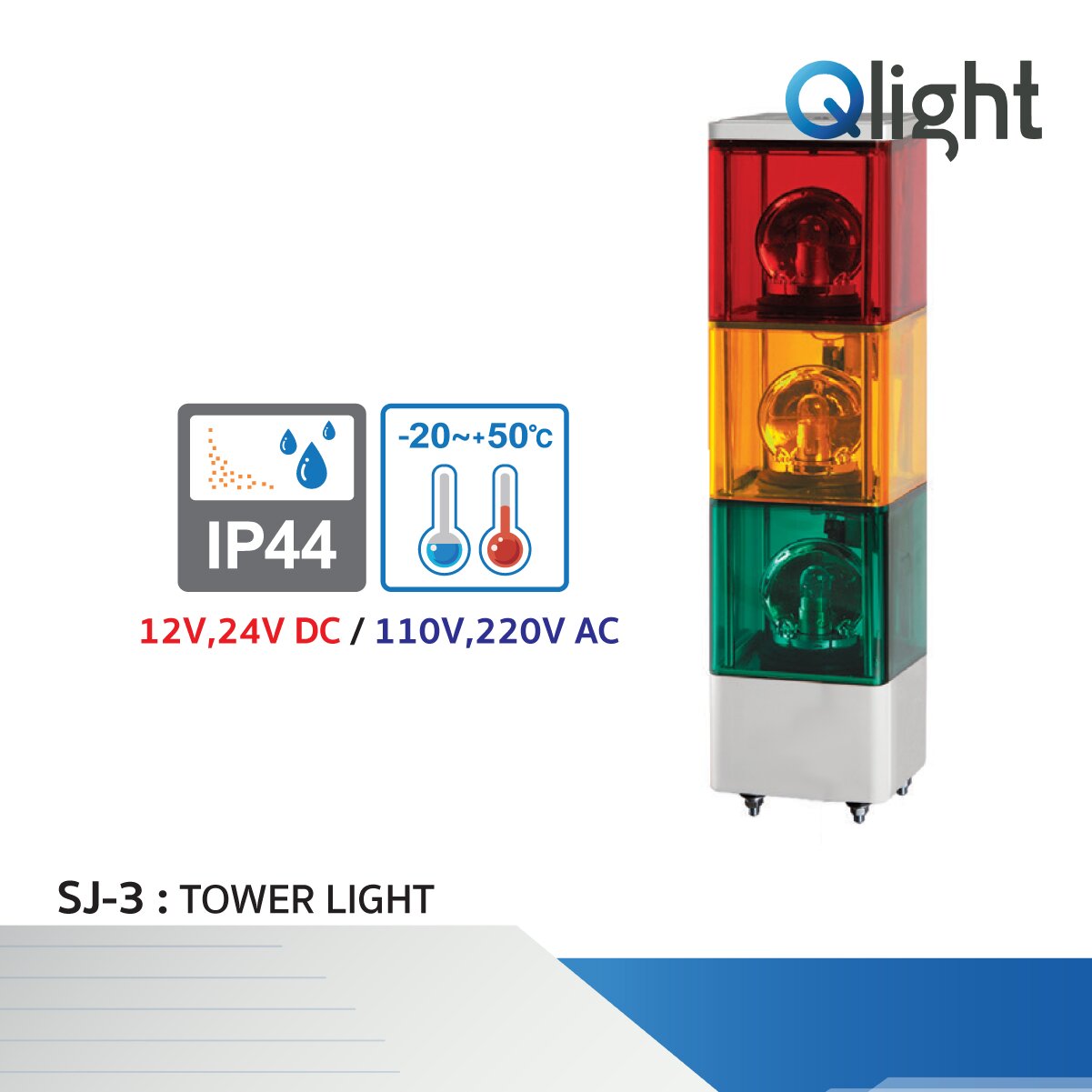 [SJ] Ø95×95mm Bulb Revolving Tower Warning Lights - Qlight Thailand