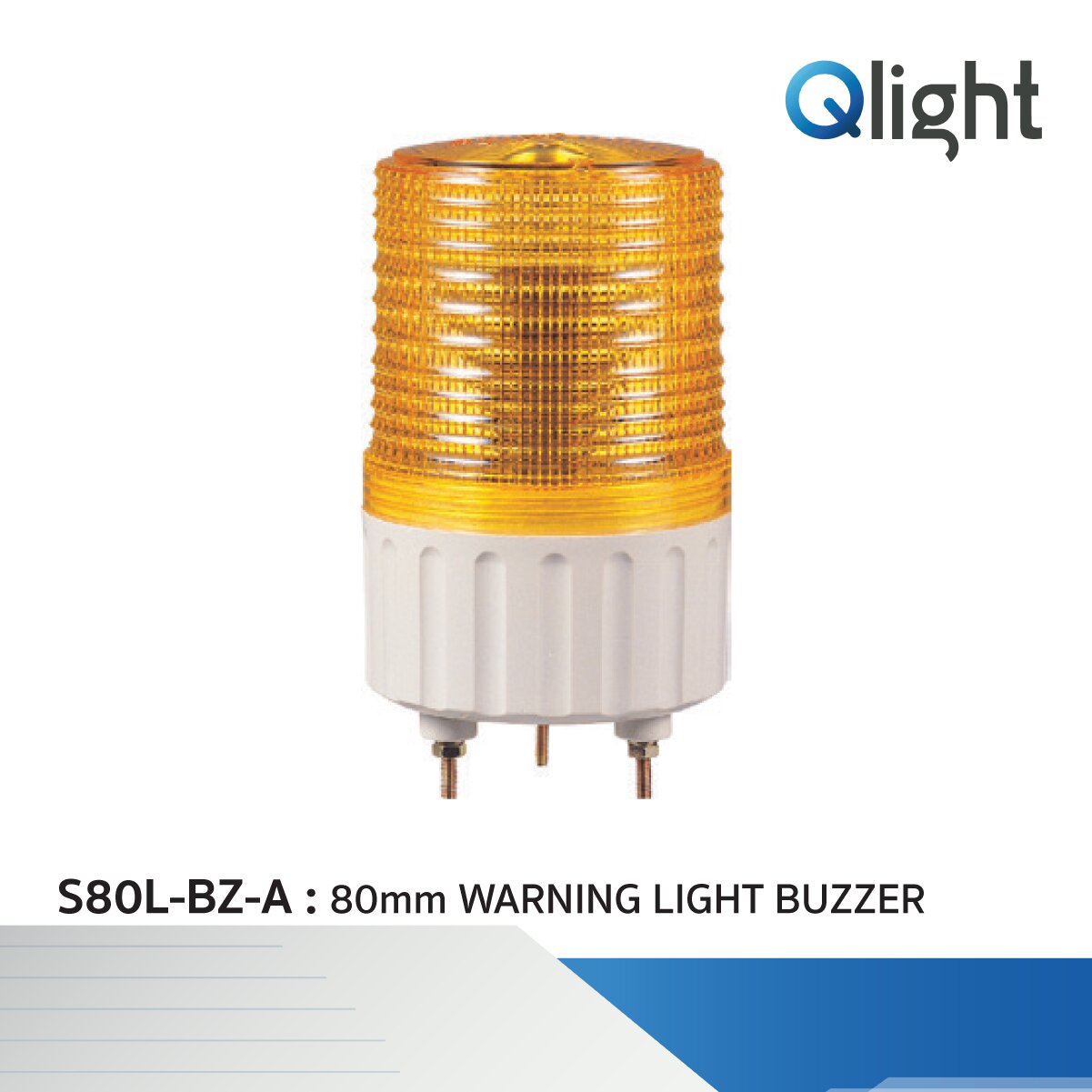 [S80L-BZ] Ø80mm LED Steady/Flashing Signal Light with Buzzer - Qlight Thailand