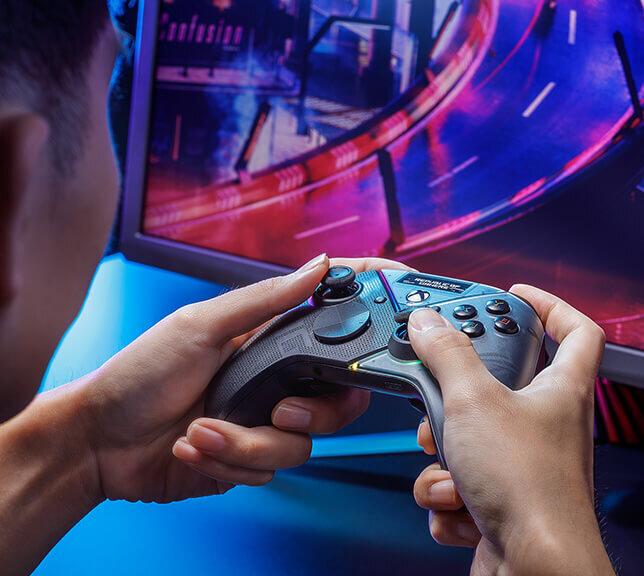 ASUS GD300X ROG Raikiri Pro Joystick Gaming (OLED, Wireless 2.4Ghz, BT ...