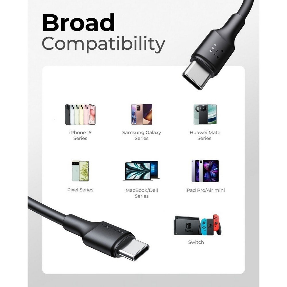 VOLTME POWERLINK EDC USB-C TO USB-C : 2M :60W - GIGA IT SHOP