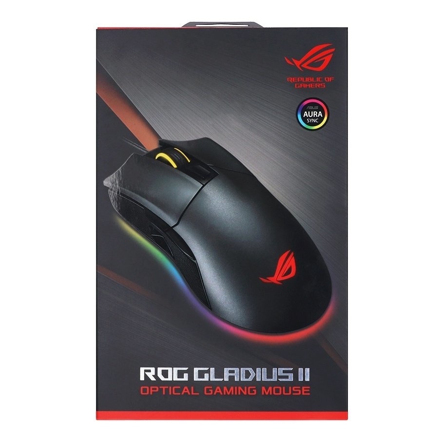ASUS P502 ROG Gladius II RGB Gaming Mouse (12000 DPI, USB, 250 IPS) ประกันศูนย์ 2 ปี - GIGA IT SHOP