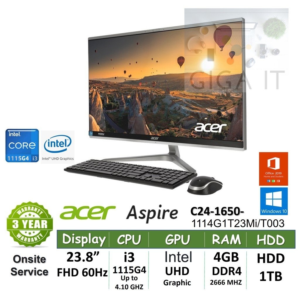Acer All-in-One Aspire C24-1650-1114G1T23Mi/T003 (DQ.BFTST.003) 23.8 ...
