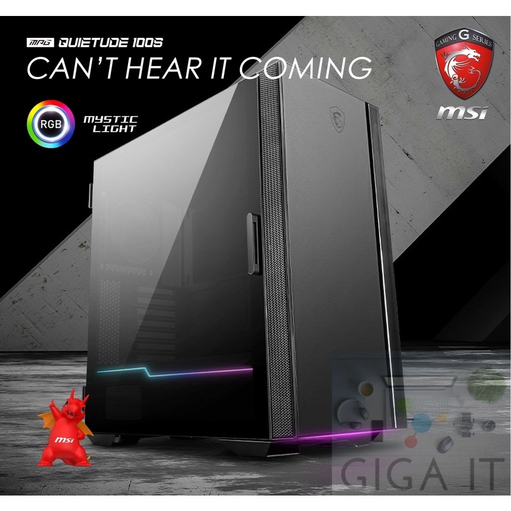 MSI Case-PC MPG QUIETUDE 100S (RGB,ATX/M-ATX/Mini ITX) aRGB Light Strip ประกัน 2 ปี - GIGA IT SHOP