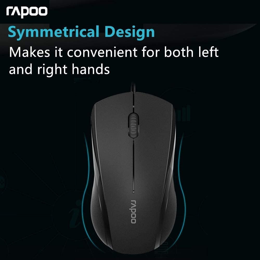 Rapoo N1200 USB Cable Optical Mouse (Black) ประกันศูนย์ฯ 2 ปี - GIGA IT ...