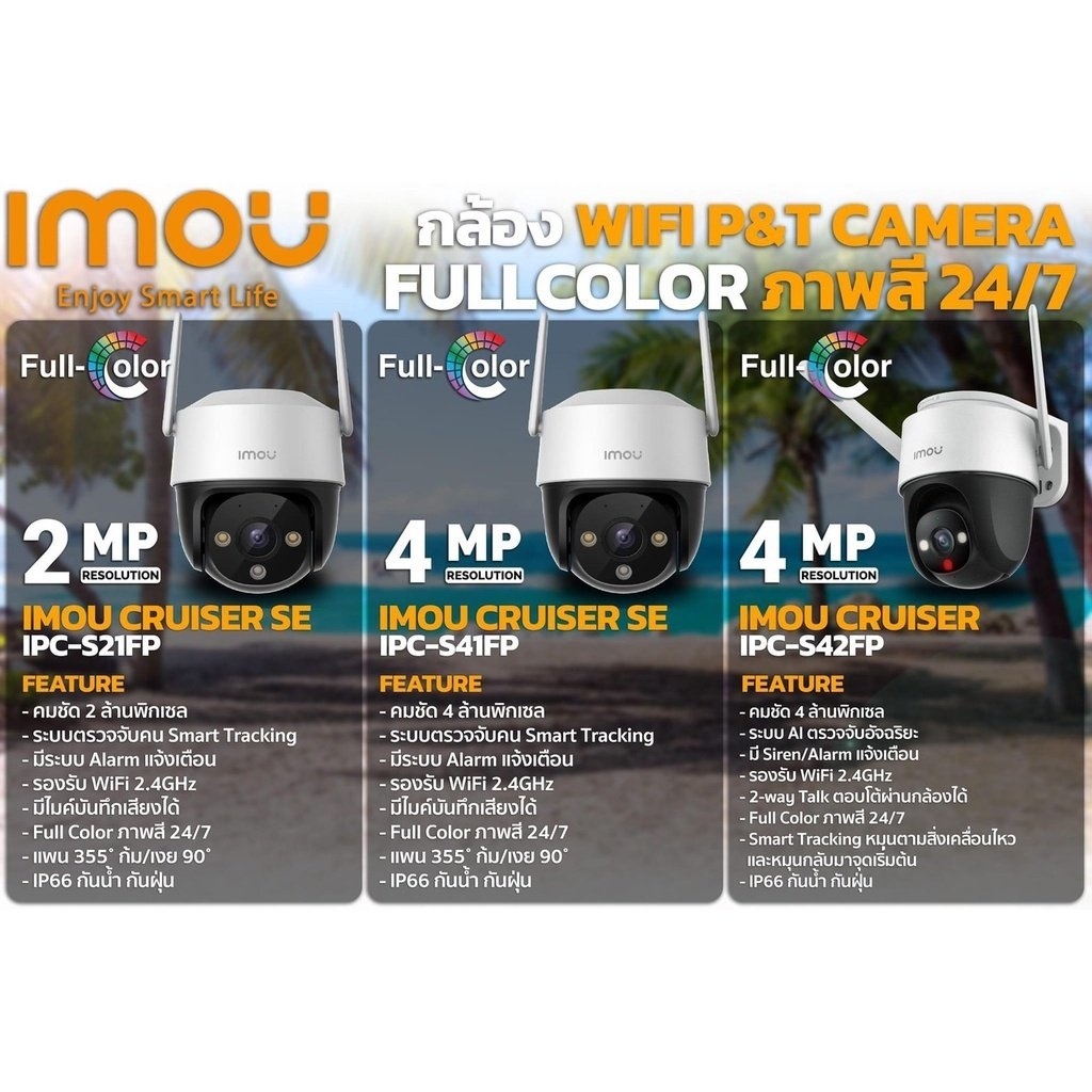 IMOU กล้องวงจรปิดไร้สาย รุ่น Cruiser SE IPC-S21FP 2MP (รองรับ WiFi, ภาพ ...