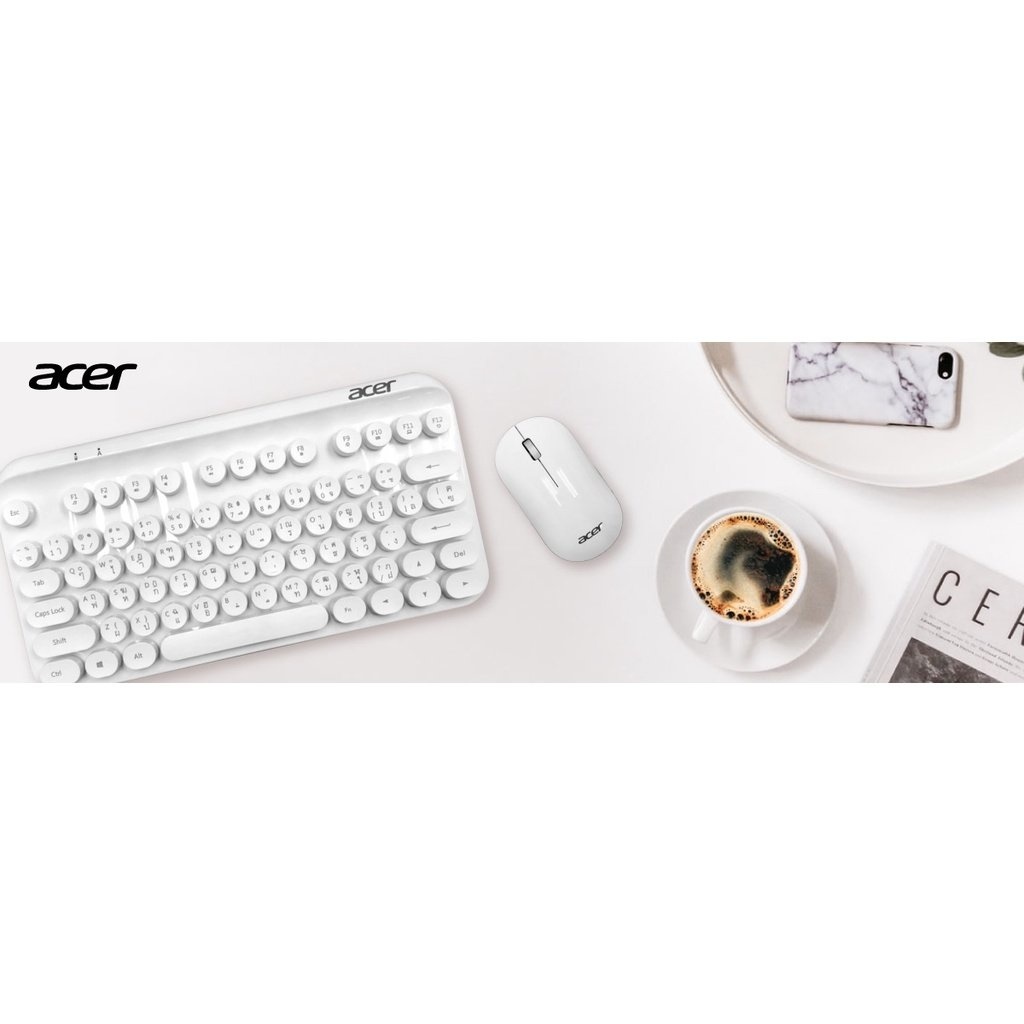Acer Wireless Keyboard and Mouse Wireless Combo (USB Wireless 2.4GHz) แป้นพิมพ์ไทย/ENG ประกัน ...
