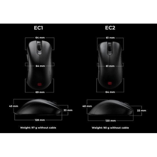 BenQ ZOWIE EC2 Mouse (Medium) eSports Gaming Mouse (9H.N26BB.A2E ...